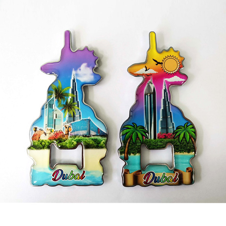 Custom Shape Metal Epoxy Tourist Souvenir UAE Dubai Fridge Magnet with ...